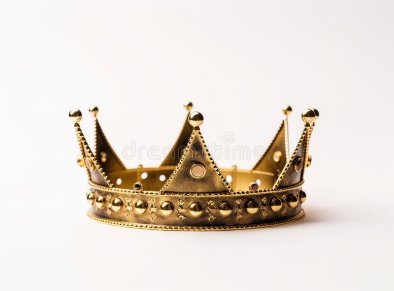 A Shiny, Gold Crown Isolated Stock Photo - Image of decoration ...