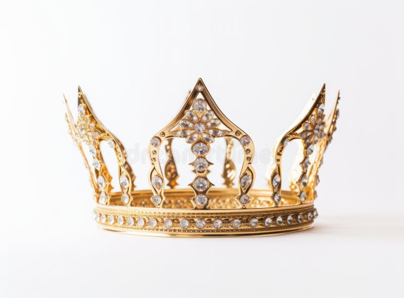A Shiny, Gold Crown Isolated Stock Photo - Image of coronation, luxury ...