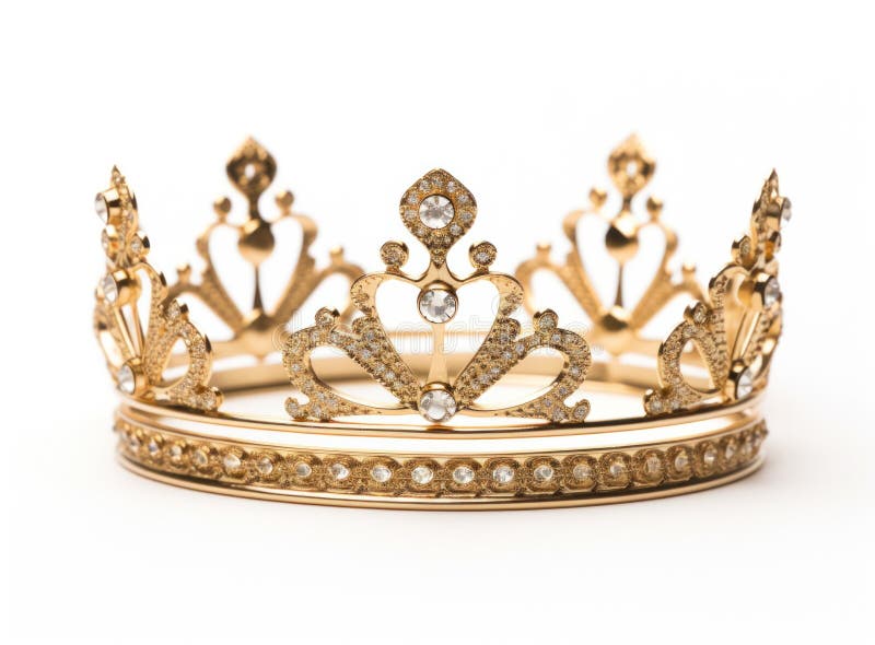 A Shiny, Gold Crown Isolated Stock Photo - Image of shiny, majestic ...
