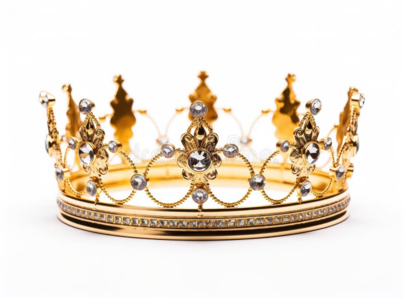 A Shiny, Gold Crown Isolated Stock Image - Image of accessory, royal ...