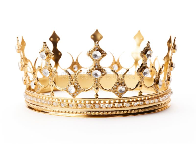 A Shiny, Gold Crown Isolated Stock Photo - Image of sovereign ...