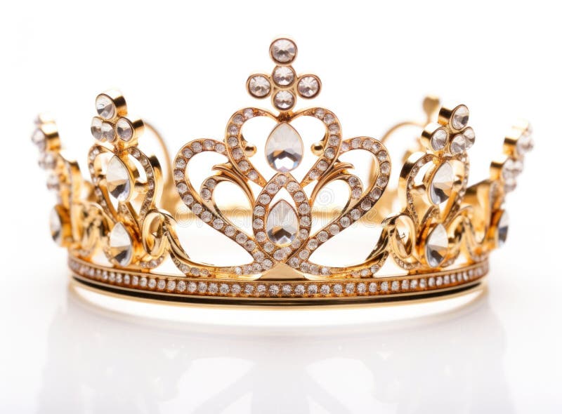 A Shiny, Gold Crown Isolated Stock Photo - Image of decoration ...