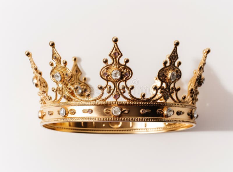 A Shiny, Gold Crown Isolated Stock Photo - Image of regal, precious ...