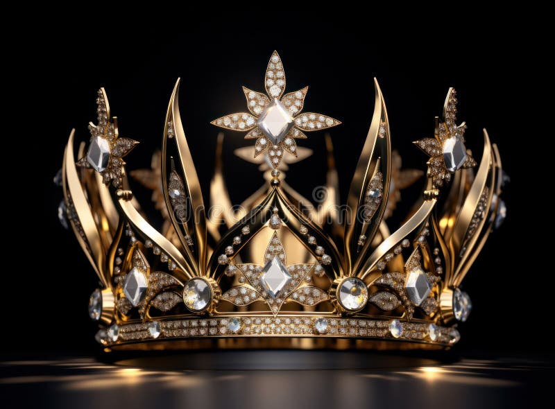 A Shiny, Gold Crown Isolated Stock Image - Image of ceremonial, king ...