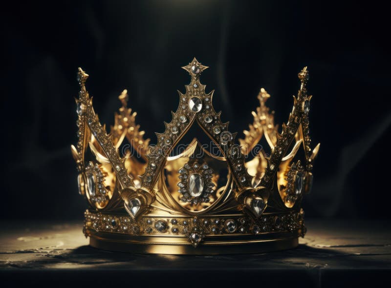 A Shiny, Gold Crown Isolated Stock Image - Image of luxury, majestic ...