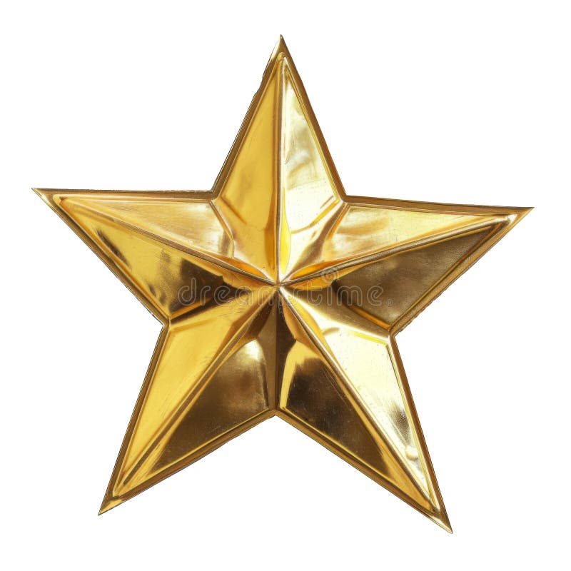 Shiny Gold Five-Pointed Star on Black Background Stock Illustration ...
