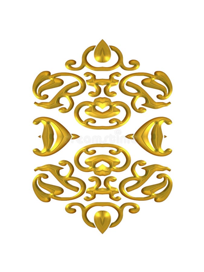 Shiny Gold Flourish Design stock illustration. Illustration of accents ...