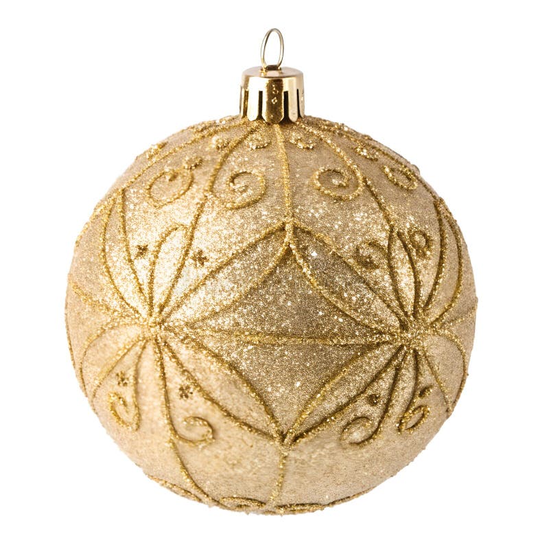 Shiny Gold Glitter Christmas Bauble Stock Illustration - Illustration ...