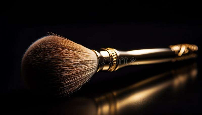 Shiny Gold Handle of an Antique Paintbrush for Artistic Work Generated ...