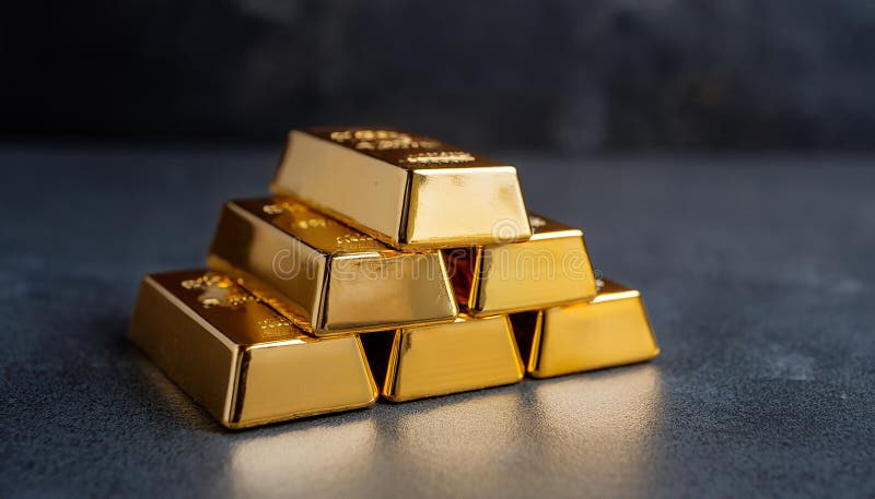 Shiny Gold Ingots. Financial Power and Stability Concept Stock ...