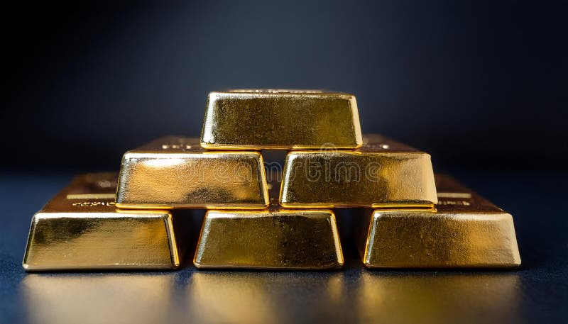 Shiny Gold Ingots. Financial Power and Stability Concept Stock ...