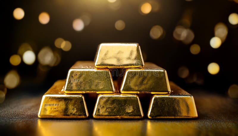 Shiny Gold Ingots. Financial Power and Stability Concept Stock ...
