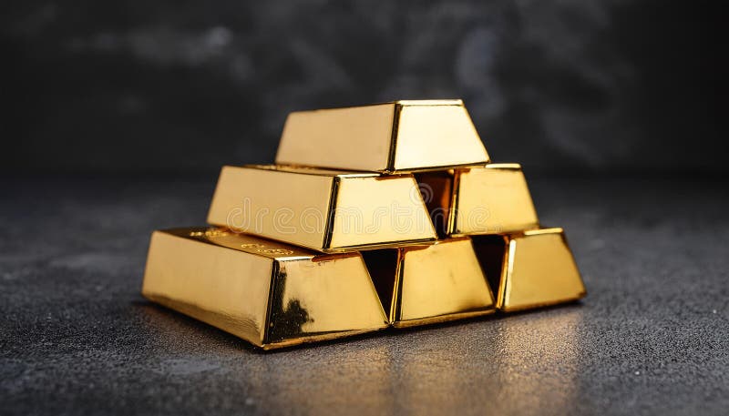 Shiny Gold Ingots. Financial Power and Stability Concept Stock ...