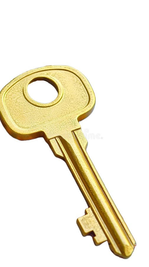 Shiny Gold Key on a White Background Stock Illustration - Illustration ...