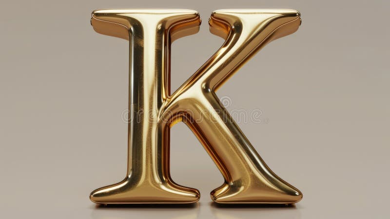 A Shiny Gold Letter K on a White Surface Stock Photo - Image of modern ...