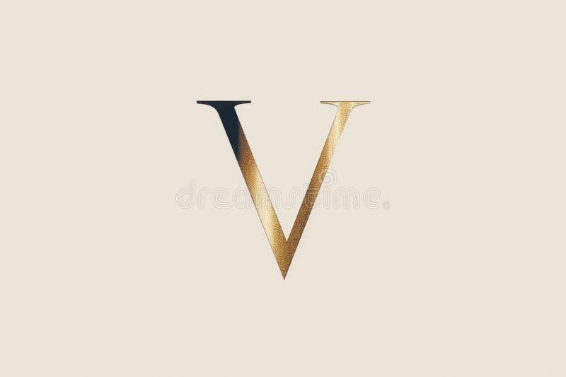 A Shiny Gold Letter V on a Plain White Background. Perfect for Branding ...