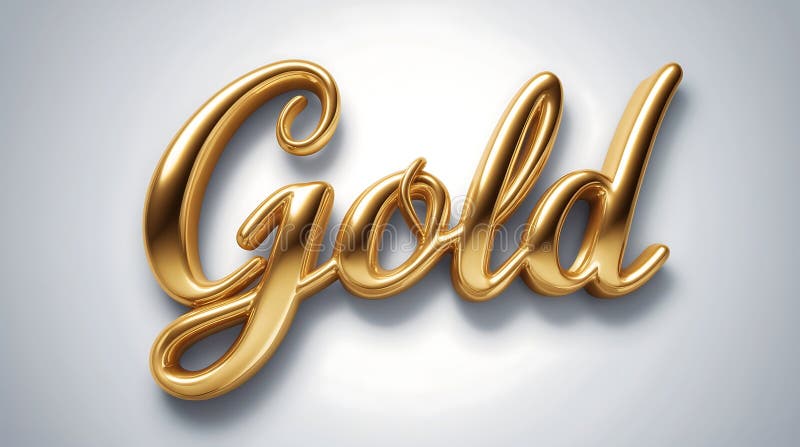 Shiny Gold Lettering Displayed on a Light Background Highlighting ...