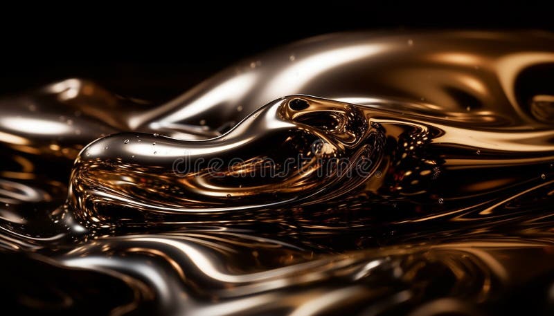 Shiny Gold Metallic Sphere with Rippled Wave Pattern Generated by AI ...