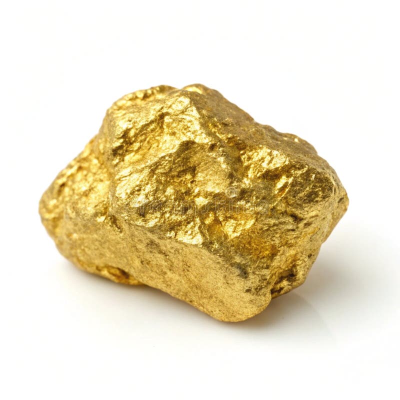 Shiny Gold Nugget Isolated on Transparent Background Stock Illustration ...