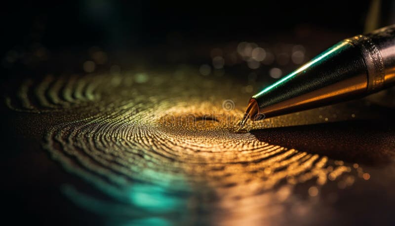 Shiny Gold Pen on Old Wooden Table, Selective Focus on Handwriting ...
