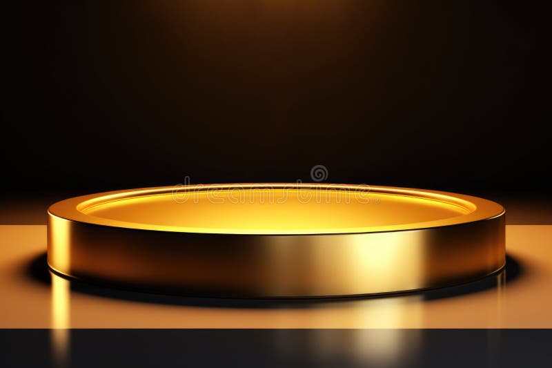 A Shiny Gold Plate on a Reflective Surface, Ideal for Luxury Concepts ...