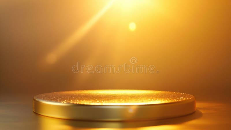 A Shiny Gold Plate Sitting on a Shiny Surface Stock Image - Image of ...