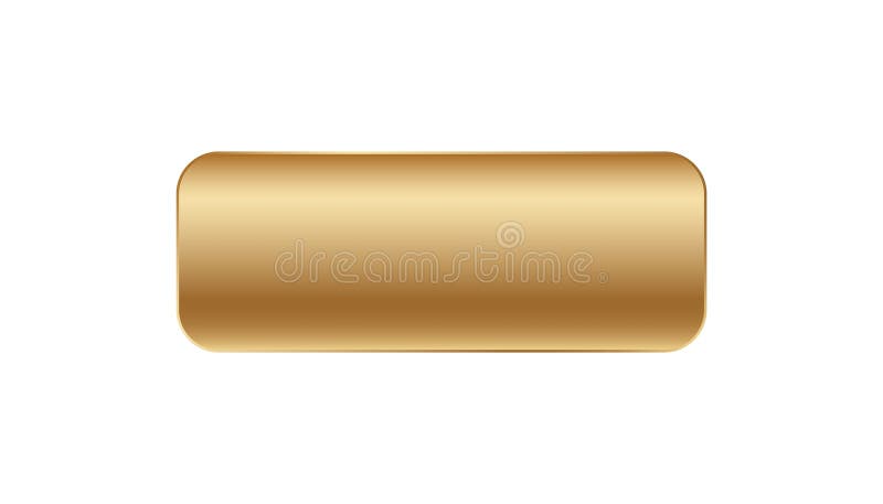 Shiny Gold Rectangle with Rounded Corners Reflecting Light from a ...