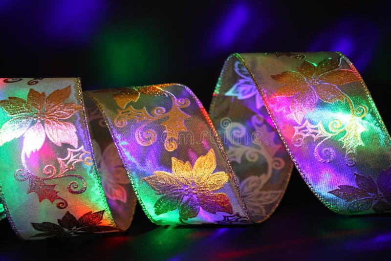 Shiny Gold Ribbon stock photo. Image of grren, festive - 84476356