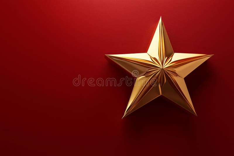 Shiny Gold Star on Bold Red Background. Artificial Intelligence Stock ...