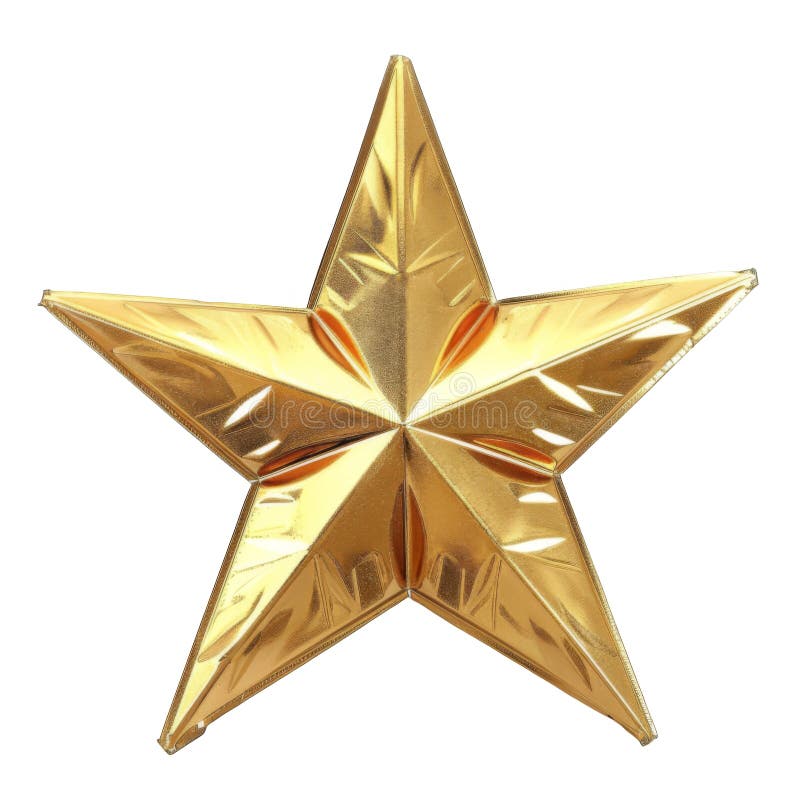 A Shiny Gold Star with a 3D Design Stock Photo - Illustration of object ...