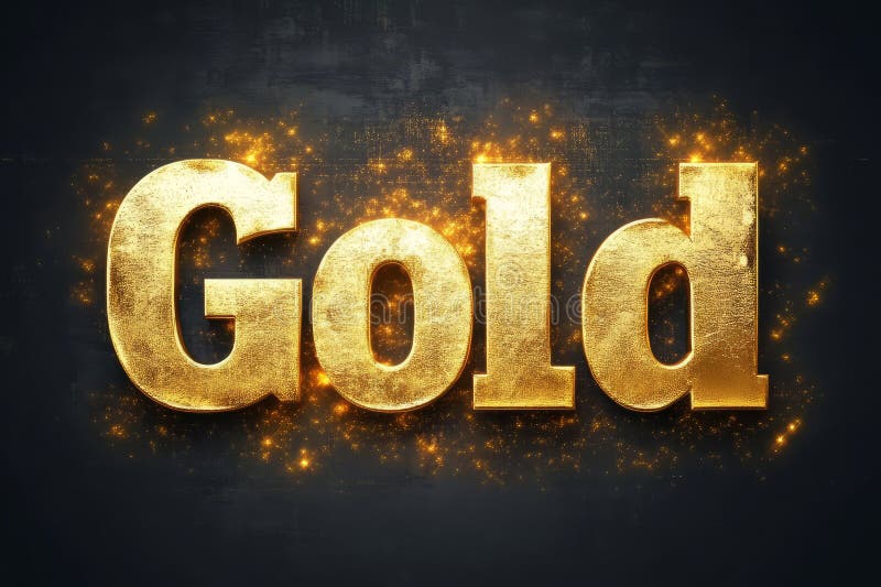 Shiny Gold Text Effect with Sparkling Background, Perfect for Designs ...