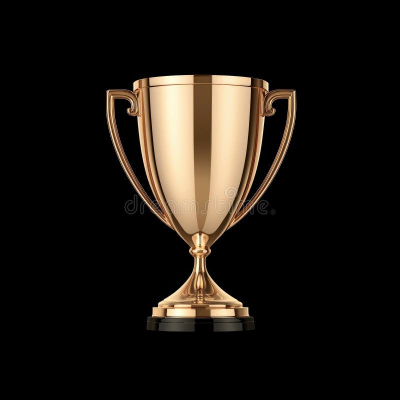 A Shiny Gold Trophy on a Black Background. Stock Illustration ...