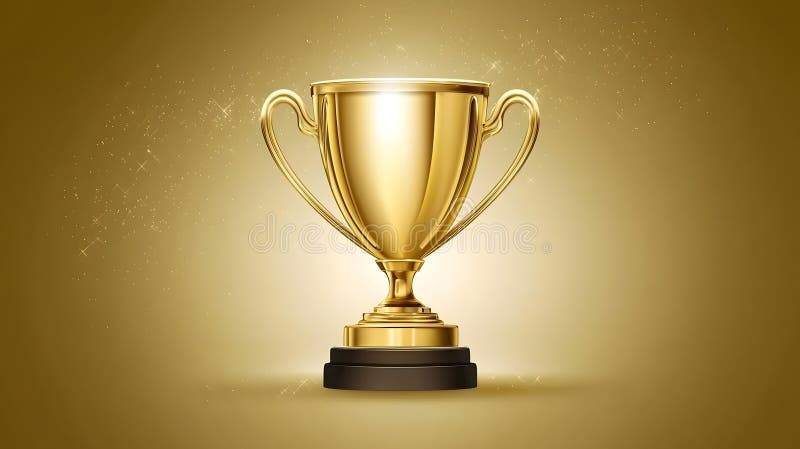 Shiny Gold Trophy with a Black Base Stock Image - Image of honor, award ...