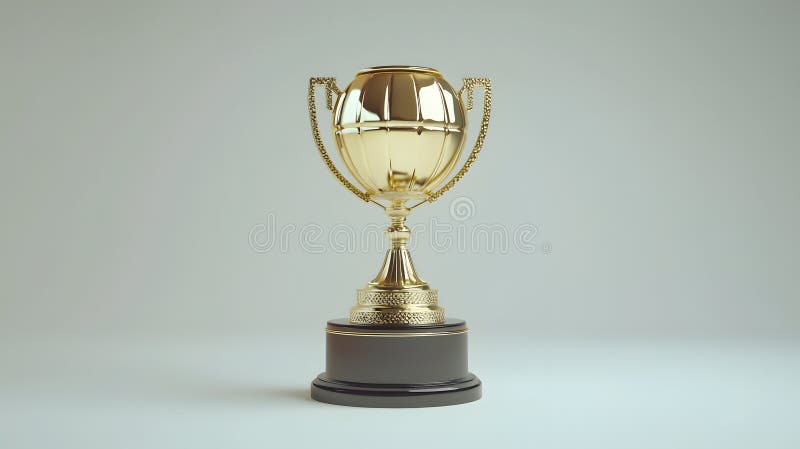 Shiny Gold Trophy on a Display Pedestal Stock Illustration ...