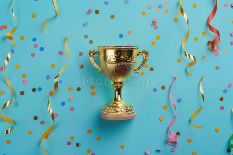 A Shiny Gold Trophy Sitting on a Table. Perfect for Awards and ...
