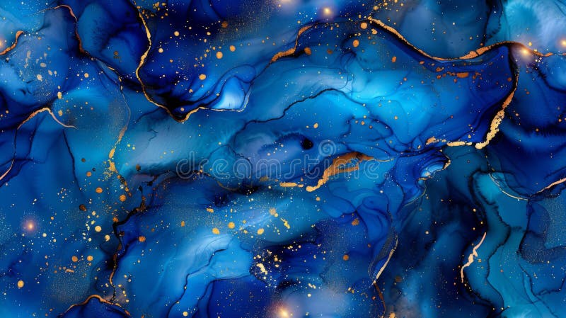 Shiny Gold Veined Marble Texture on Blue Stock Illustration ...