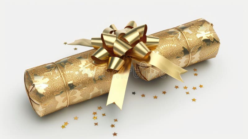 Shiny Gold Wrapping Paper Roll with Elegant Bow, Perfect for Gift ...