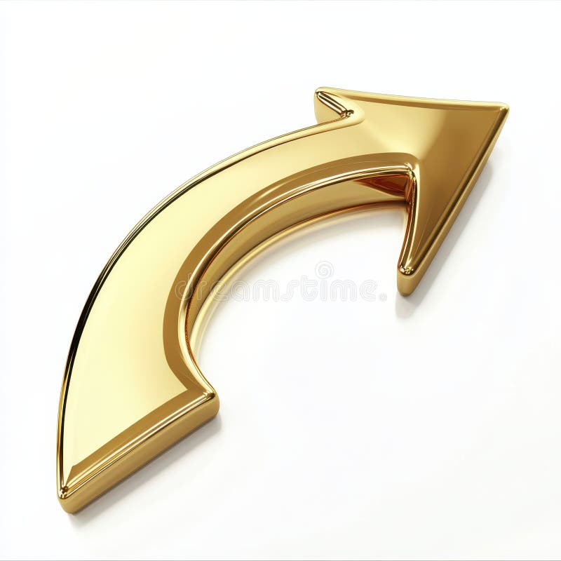 A Shiny Golden Arrow Pointing Left, Symbolizing Direction or Movement ...