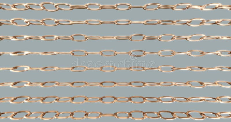 Shiny Golden Chains in Horizontal Rows on Minimal Background Stock ...