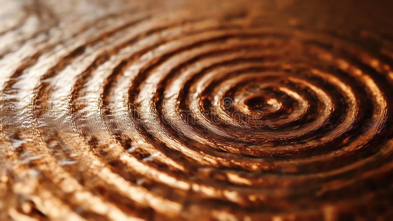 Abstract Golden Concentric Circles Texture Detail with Shiny Surface ...