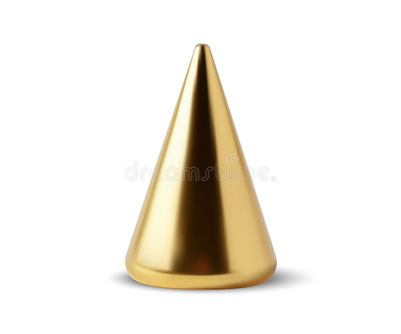 Shiny Golden Cone on White Background Stock Vector - Illustration of ...