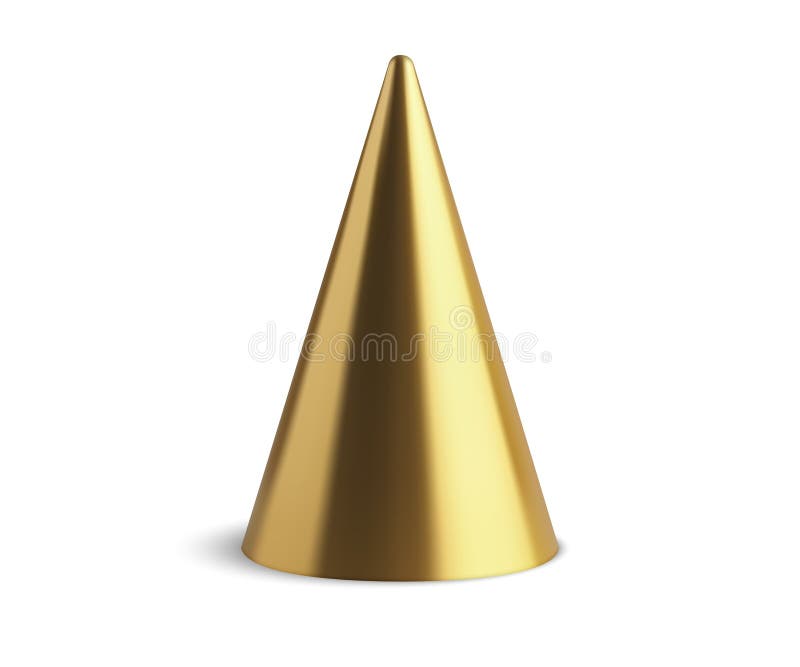 Shiny Golden Cone on White Background Stock Vector - Illustration of ...