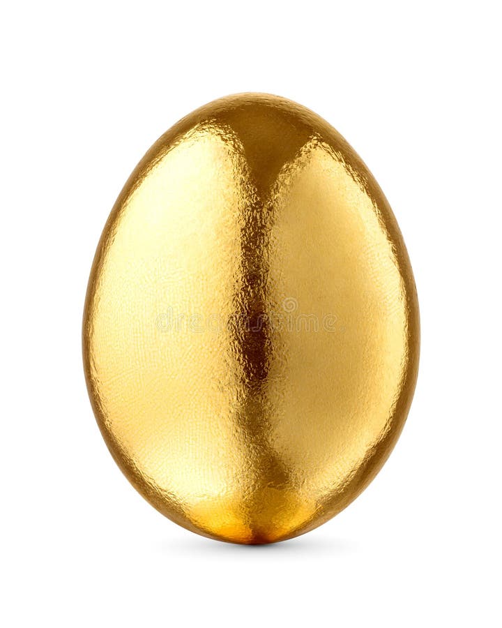 Shiny Golden Easter Egg Isolated on White Stock Image - Image of ...