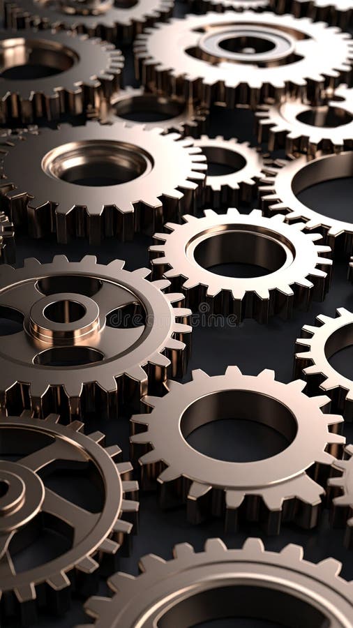 Golden Gears Interlocking Dark Background Stock Photos - Free & Royalty ...