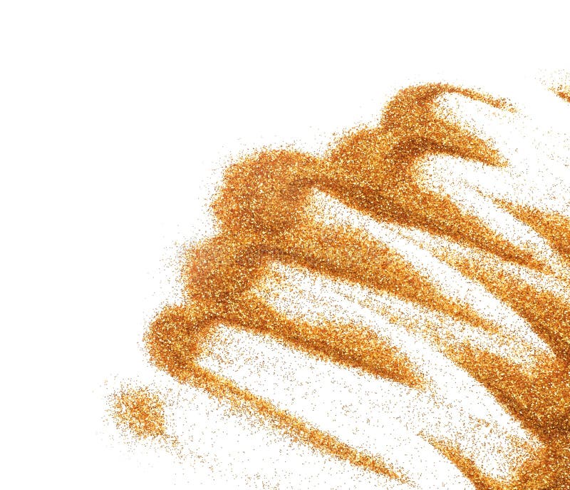 Shiny Golden Glitter Isolated on White, Top View Stock Image - Image of ...