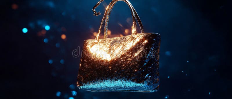 Shiny Golden Handbag stock illustration. Illustration of casual - 364488441