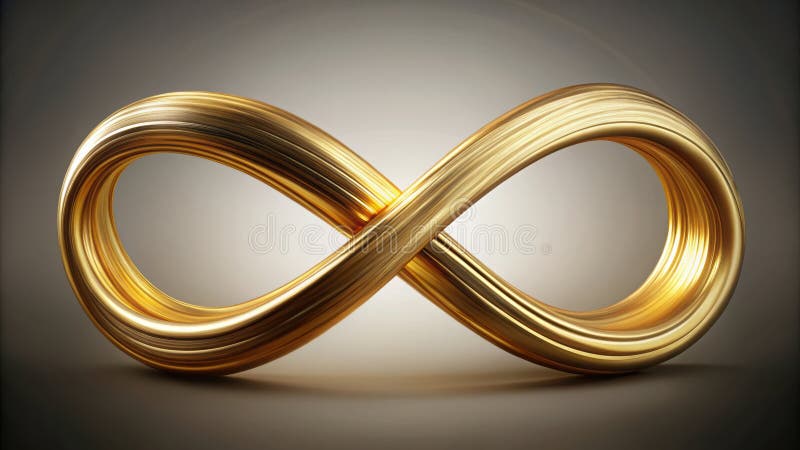 Shiny Golden Infinity Symbol Representing Endless Possibilities and ...