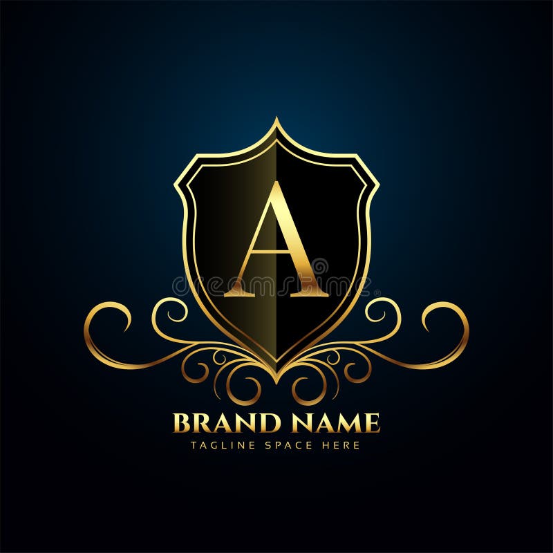 Shiny and Golden Letter a Logo Background Corporate Identity Stock ...
