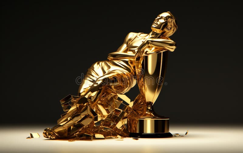 Shiny Golden Loser Trophy on Generative Ai. Stock Illustration ...