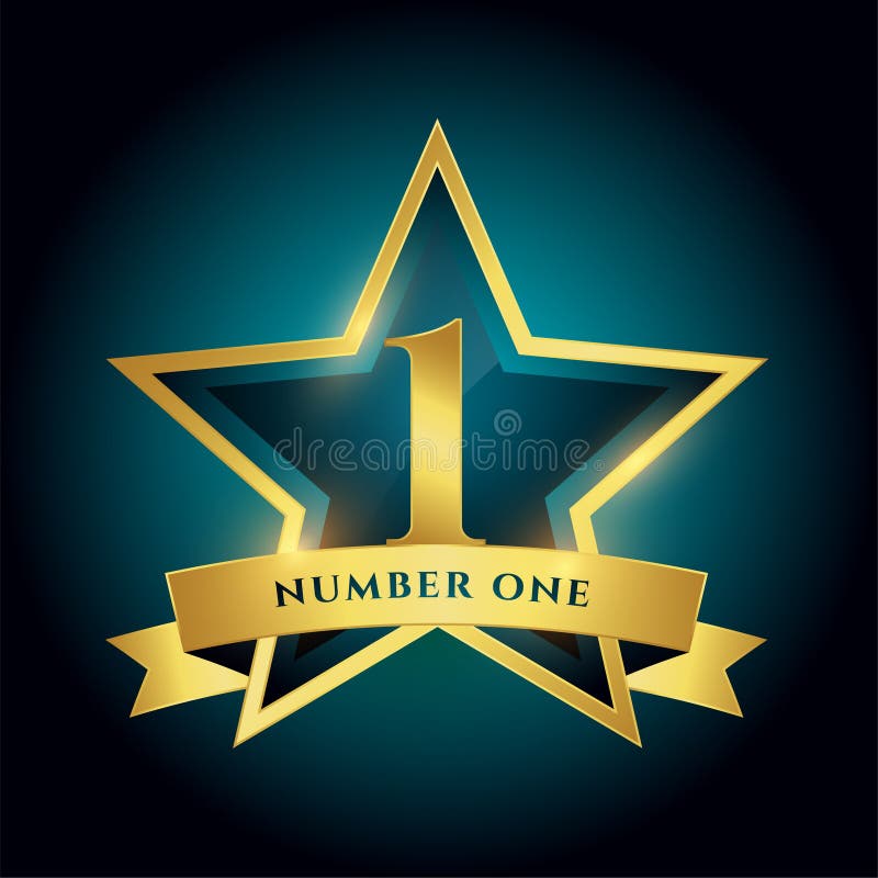 Shiny and Golden Number One Star Label Design Stock Vector ...